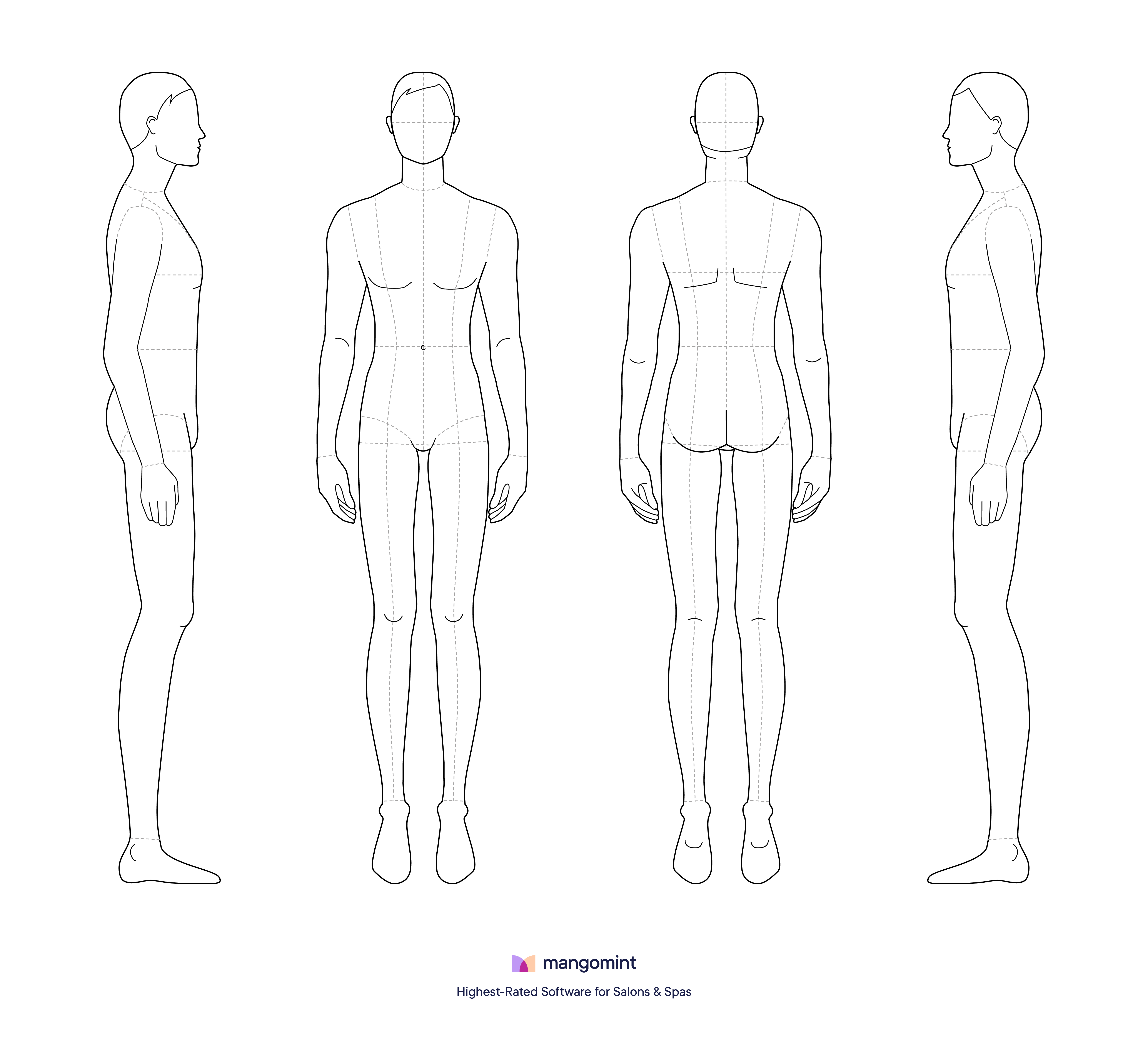 Free body chart template downloads (PDF) | Mangomint Salon and Spa Software